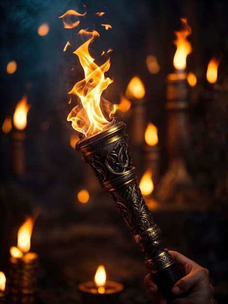 Premium Ai Image Burning Torch