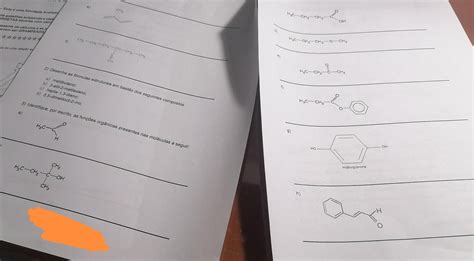 identifique por escrito as funções orgânicas presentes nas moléculas