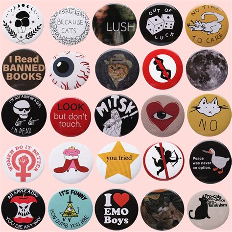 Tinplate Thổ Cẩm Nút Mềm Pin Punk Mèo Chân Đồng Hồ Vịt Thổ Cẩm Ngộ