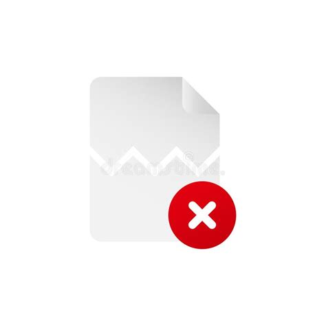 Filecorrupted File Error Icon Failed Document With Error Stock