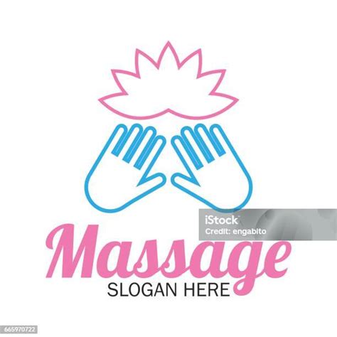마사지 치료 아이콘 귀하의 슬로건에 대 한 텍스트 공간 슬로건 벡터 일러스트 레이 션 건강관리와 의술에 대한 스톡 벡터 아트 및 기타 이미지 건강관리와 의술 건강한