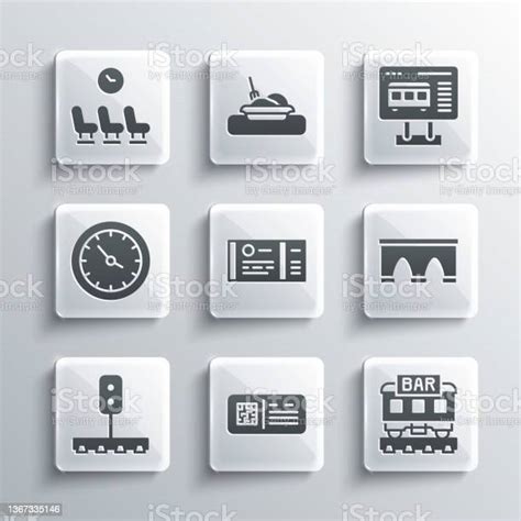 Vetores De Defina O Trem De Bilhetes Qr Code Restaurant Bridge For