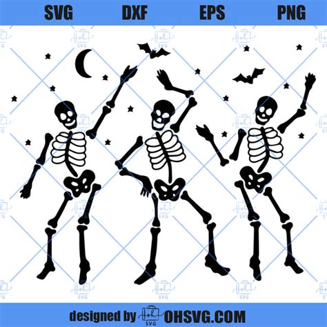 Dancing Skeleton Svg Halloween Skeleton Svg Spooky Season Svg Ohsvg