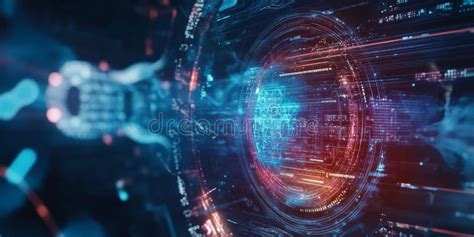 A Futuristic Ai Powered Augmented Reality Interface Featuring Glowing Cybernetic Holograms