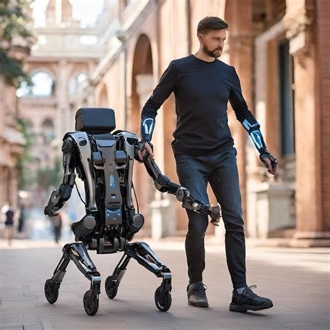 Premium Photo A Robotic Exoskeleton Assisting A Person With Mobility Challenges To Walk