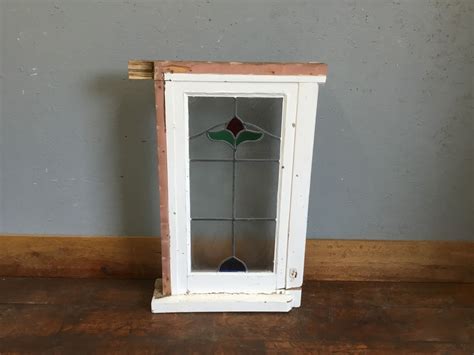 Rectangular Reclaimed Stained Glass Window Authentic Reclamation