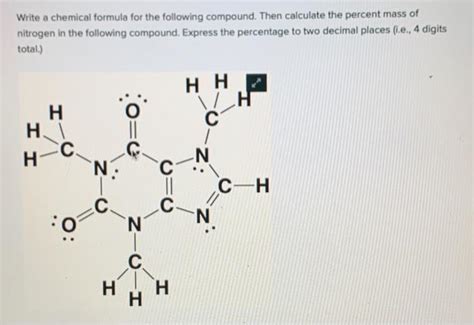 Solved Write A Chemical Formula For The Following Compound Chegg Com