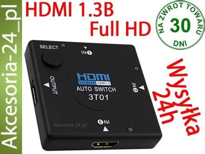 ROZDZIELACZ TRÓJNIK HDMI SWITCH WEJŚCIA FULL HD oficjalne archiwum Allegro