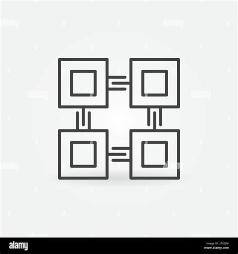 blockchain computer technology linear vector concept icon or logo