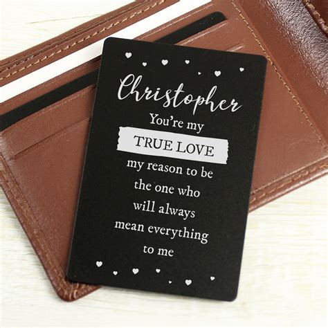 Buy Personalised True Love Black Metal Wallet Card For Gbp 1049 Card