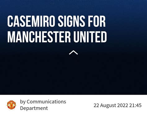 A Year Ago Today Casemiro Joined Mufc From Real Madrid For A Transfer