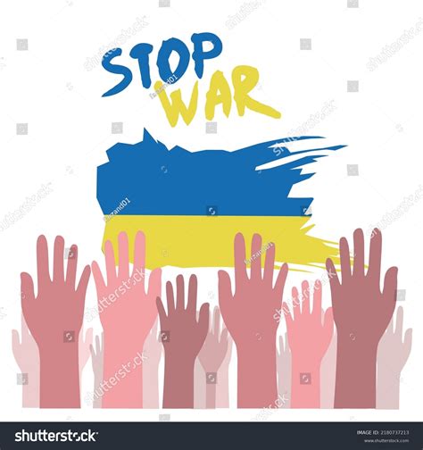 Stop War Ukraine Vector Poster Concept Stock Vector Royalty Free