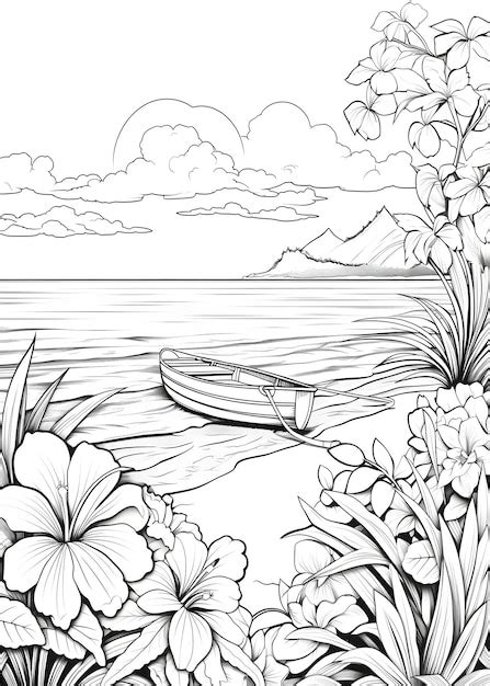 Página Para Colorear De Verano Página De Colorear De Esquema De Verano