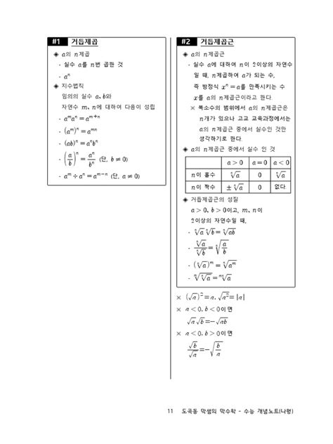 수학1개념정리 Pdf