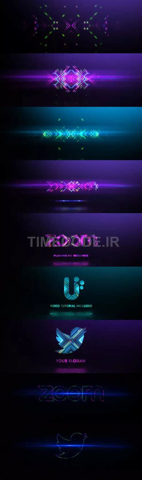 دانلود پروژه آماده افتر افکت لوگو نئون Neon Kaleida Logo Reveal