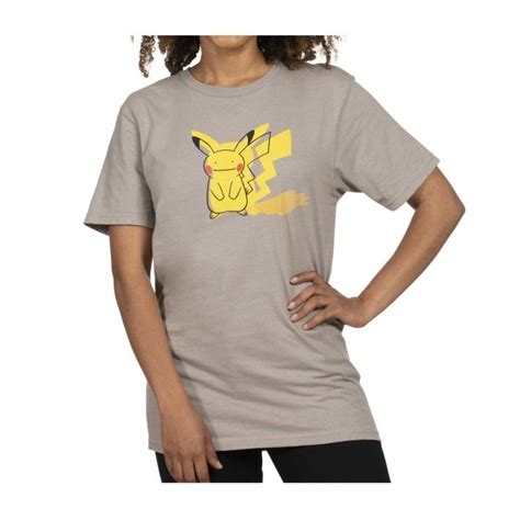 Ditto As Pikachu Light Gray Relaxed Fit Crew Neck T Shirt Adult Pokémon Center Official Site