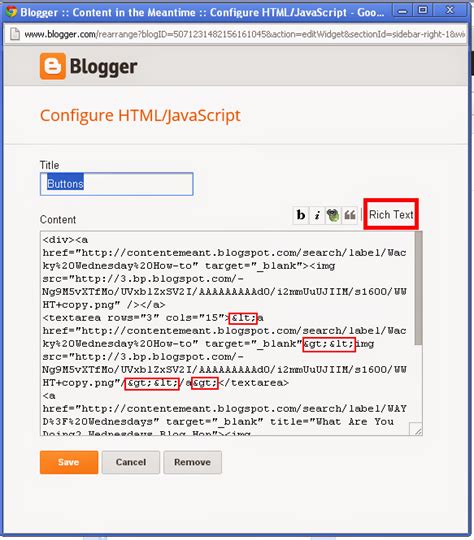 Content In The Meantime How To Show HTML In A Textbox In The Sidebar On Blogger