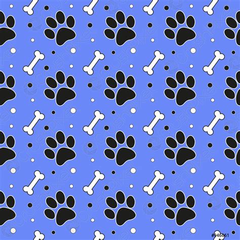 Seamless Cute Paw Pattern Endless Background For Wallpaper Cover Card Stock Vector 946661