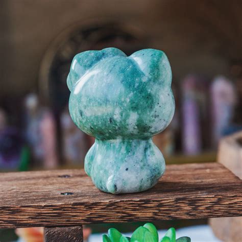 Reikistal Green Jade Hello Kitty Reikicrystalstore