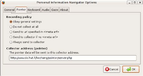 Option Settings In The “pointer” Tab Download Scientific Diagram