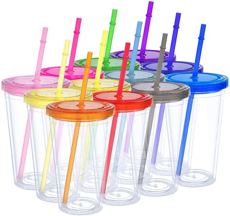 Reusable Plastic Cups With Straws And Lids At Sabrina Swensen Blog