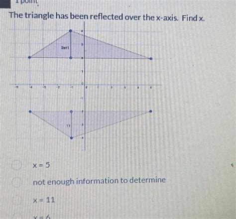 [answered] the triangle has been reflected over the x axis find x x 5