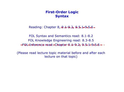 Ppt Unlocking First Order Logic Syntax Semantics And Applications