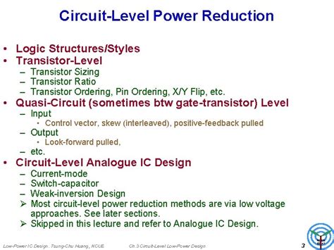 LowPower IC Design Ch 4 CircuitLevel LowPower Design