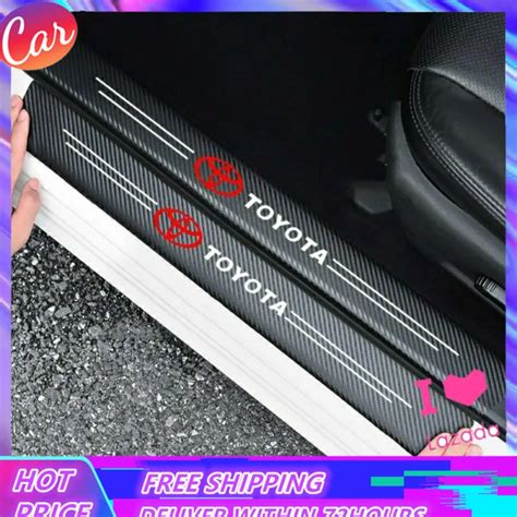 Toyota Ready Stock Carbon Fiber Car Door Sill Sticker Protector 4PCS