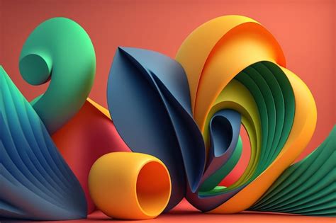 Premium Photo 3D Render Abstract Geometric Background Colorful