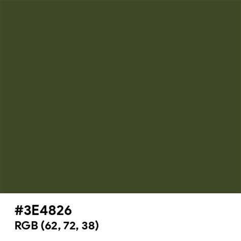 Avocado Dark Green Color Hex Code Is 3e4826