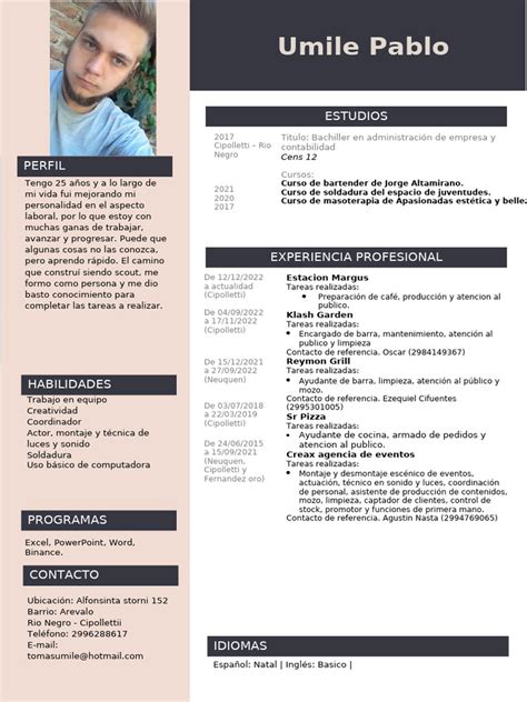 Ultima Version Cv Pdf Informática