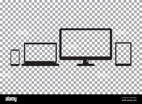 Vector Design Mockup Electronic Device Monitor Laptop Smartphone Tablet Stock Vector Image