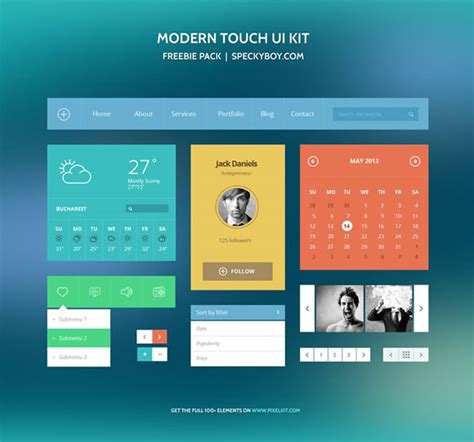 Super Useful Free Flat UI Kits Web Design Ledger