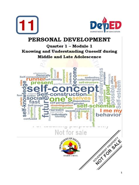 Personal Development Module 1 Edited Pdf Self Esteem Self Concept