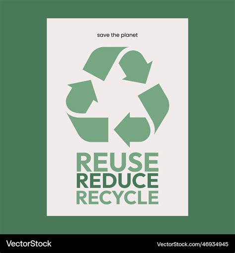 Reuse Reduce Recycle Poster With Sign Royalty Free Vector