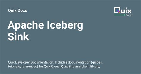 Apache Iceberg Sink Quix Docs