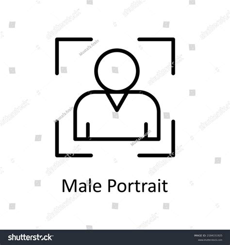 Male Portrait Vector Outline Icon Design Stock Vector Royalty Free