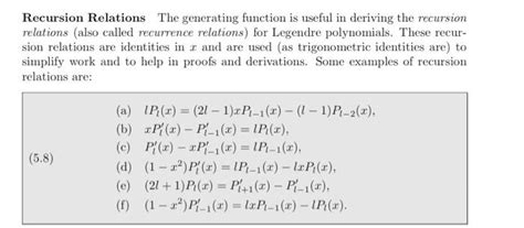 Solved Recursion Relations The Generating Function Is Useful Chegg