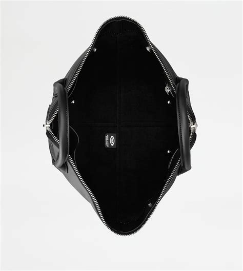 Woman Black Tods Di Bag Swing In Leather Medium Xbwdbns0300yatpzb999
