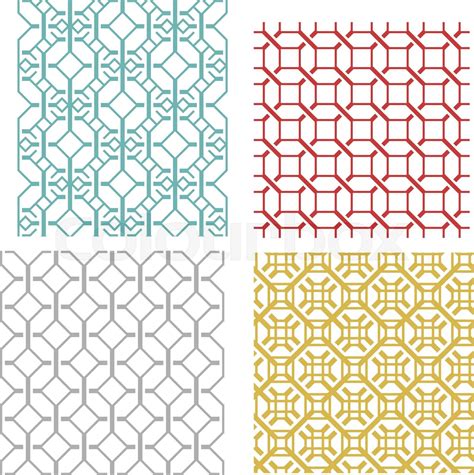 Geometric Seamless Weave Line Pattern Stock Vector Colourbox