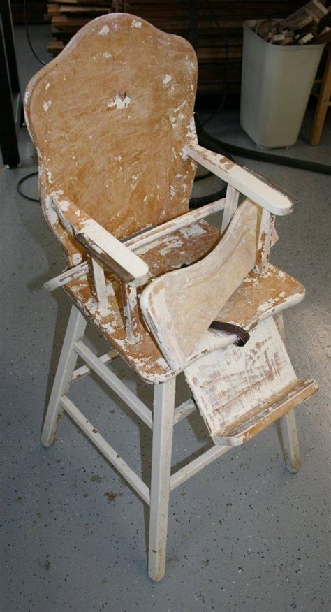 Antique High Chair Partially Stripped Of Paint As Dropped Off By The