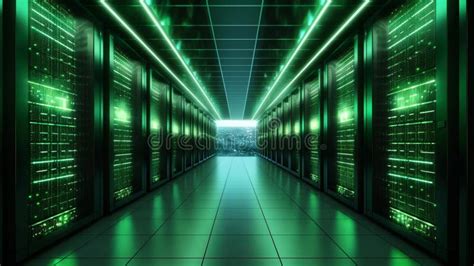 A High Tech Server Data Center Room Generative Ai Stock Illustration