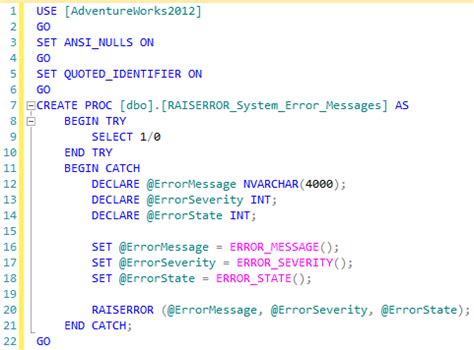Background To Exception Handling In SQL Server