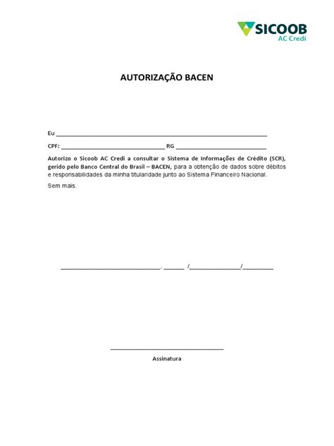 Autorização Bacen Pdf