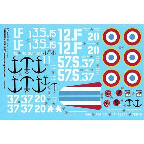 Décal Berna decals Décal Réimprimé Grumman F6F 5 Hellcat 4 Flottil