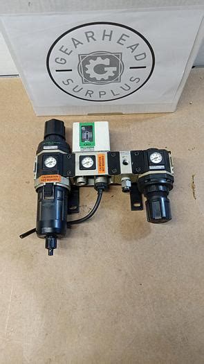 Used Ckd Filter Regulator W Pressure Switch And Inline Filter And Regulator Combination 1 4and