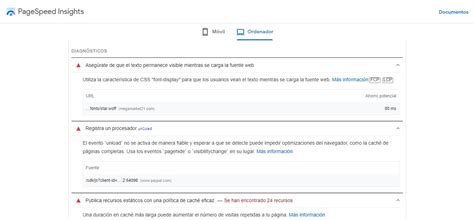 Errores En Pagespeed Administraci N Wordpress Fo