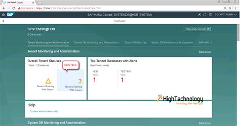 Start And Stop A Sap Hana Tenant Database Hightechnology