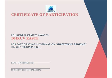 Learned About Investment Banking From Equigenius Services Dhruv Raste